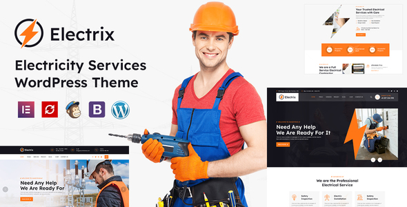 Electrik - Electricity Services WordPress Theme by peacefulqode | ThemeForest